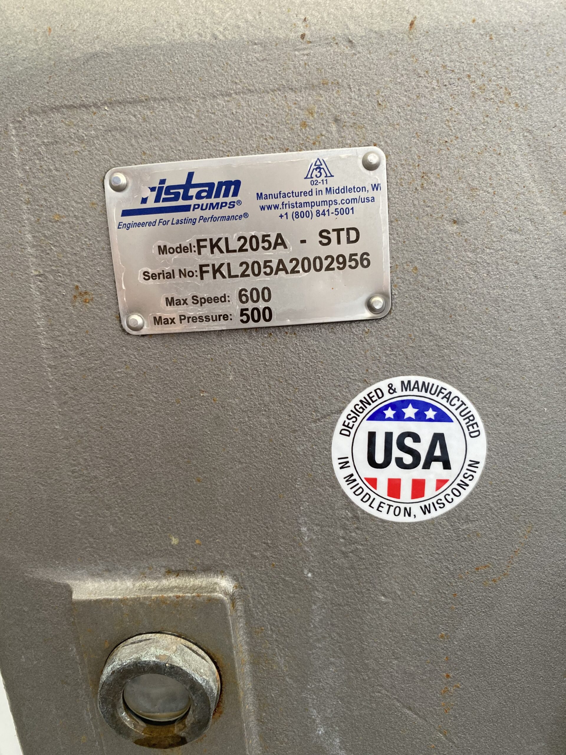 10 HP Fristam Pump | Valiant Industries