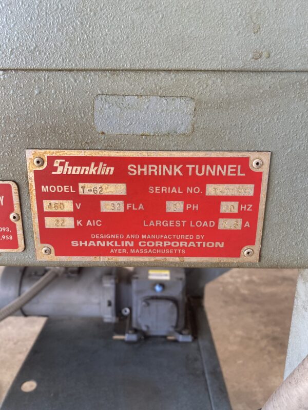 Shanklin T-62 Shrink Tunnel | Valiant Industries