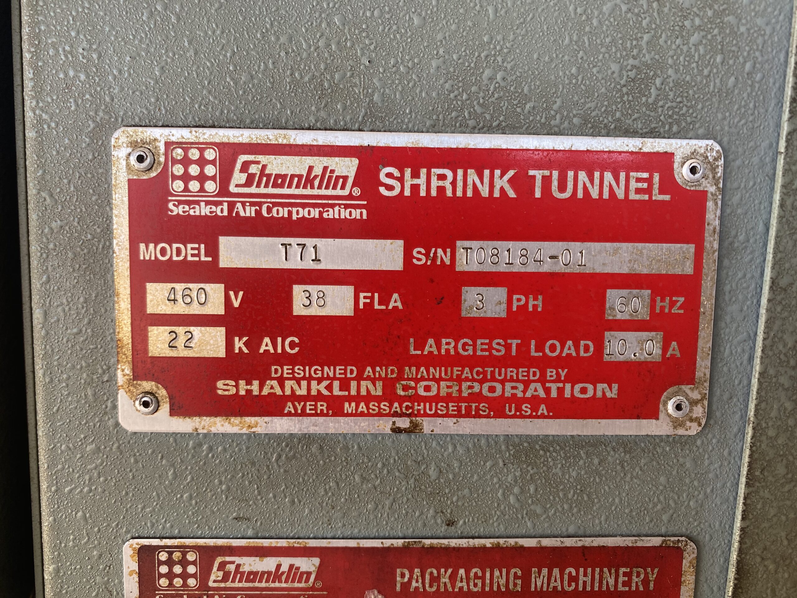 Shanklin T71 Shrink Tunnel | Valiant Industries
