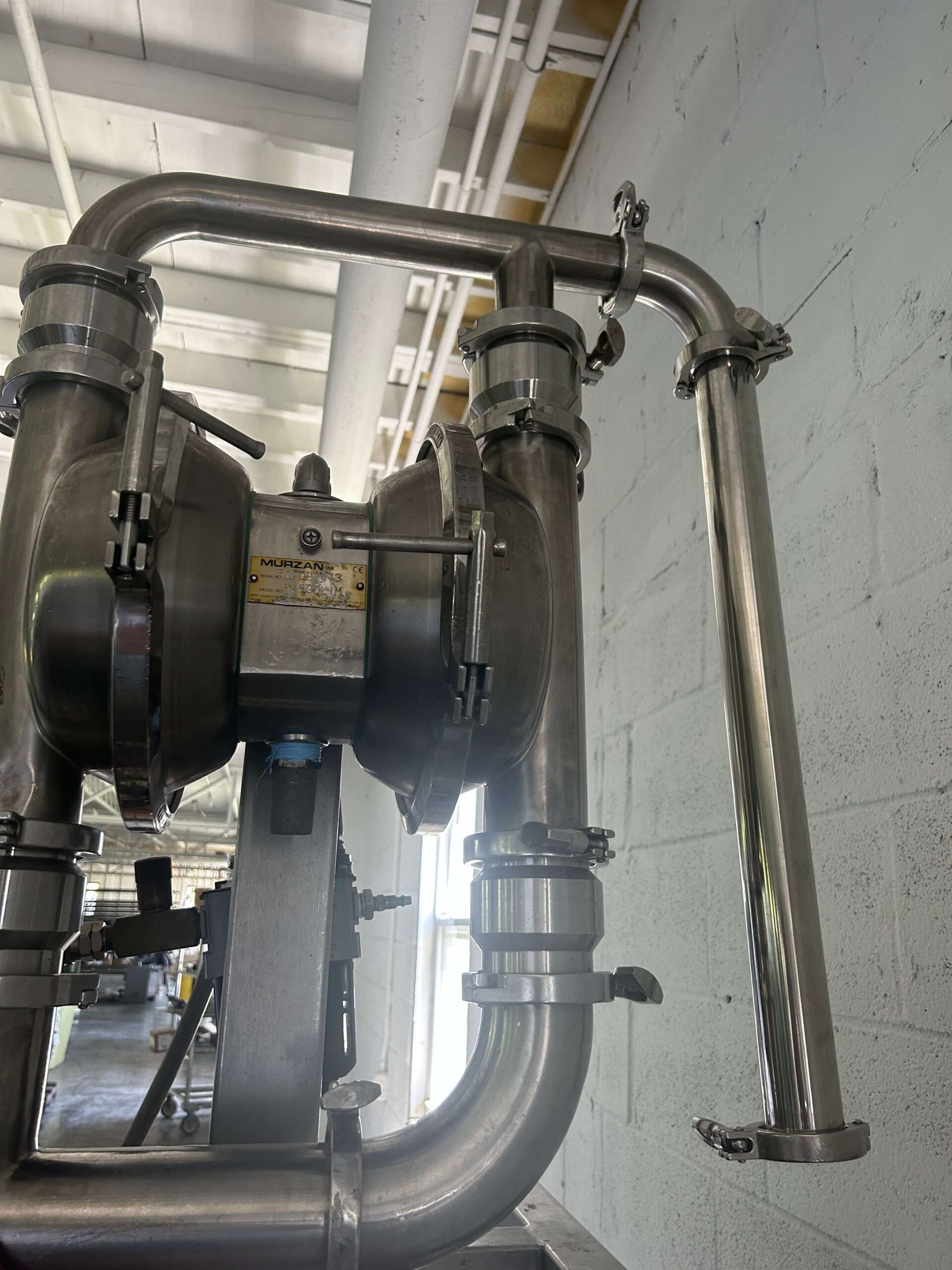 Murzan Stainless Steel Sanitary Pneumatic Diaphragm Pump | Valiant Industries