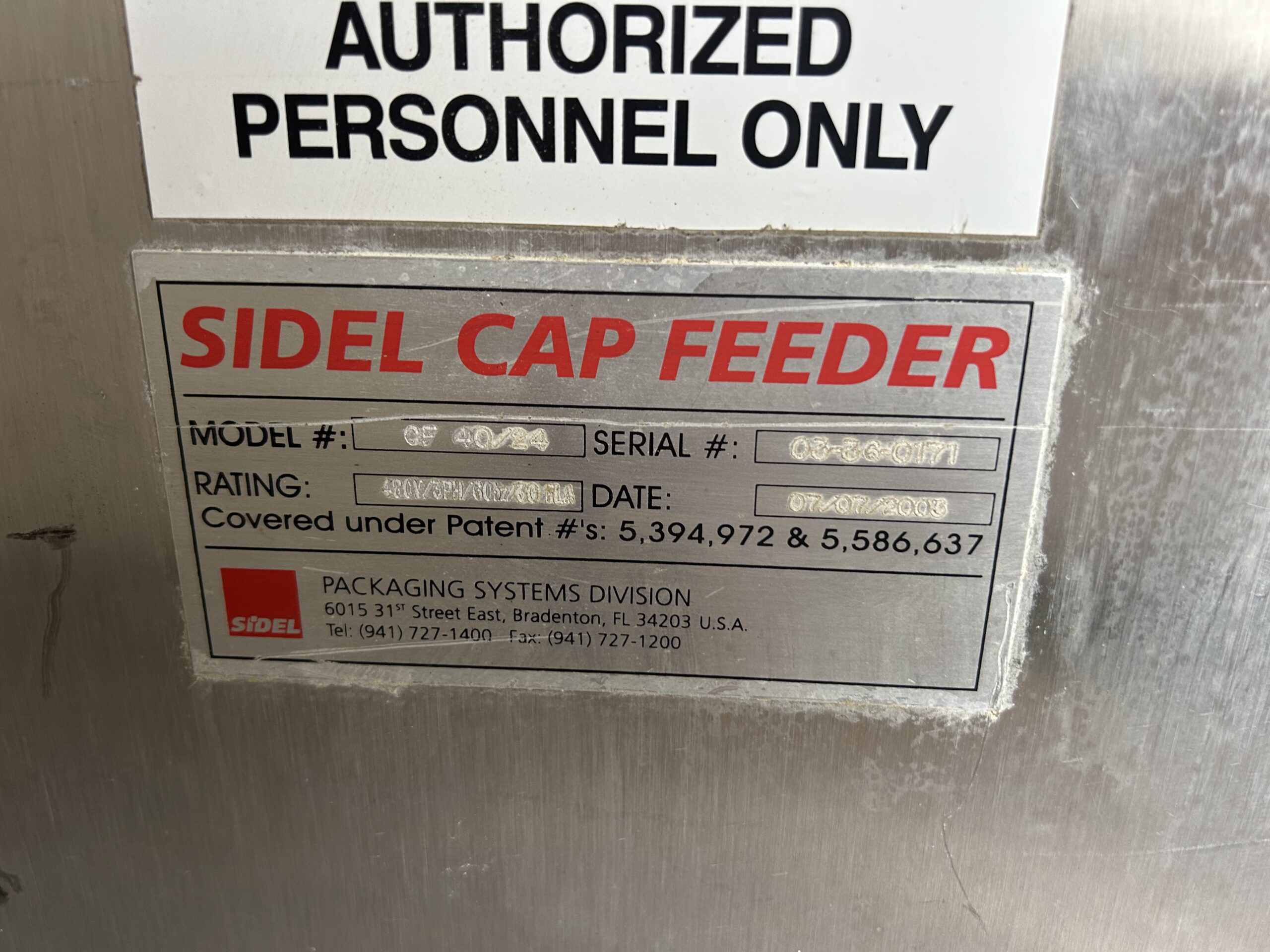 Sidel Cap Feeder and Elevator | Valiant Industries